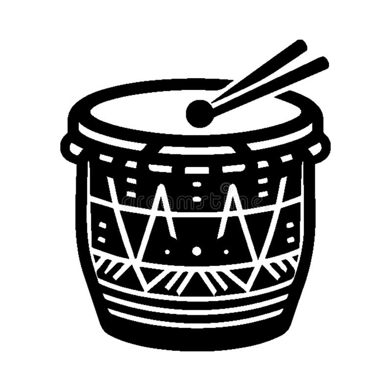 Simple Tambores De Chuao Vector Icon Logo Design Illustration. Stock ...