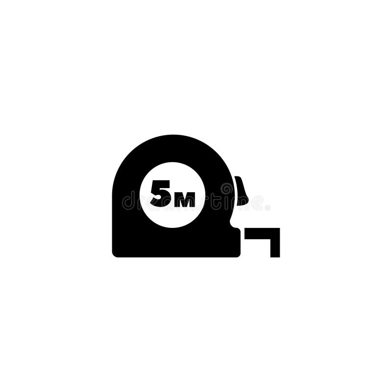 Simple Vector Icon of a Tape Measure Showing 5m Measurement. Stock ...