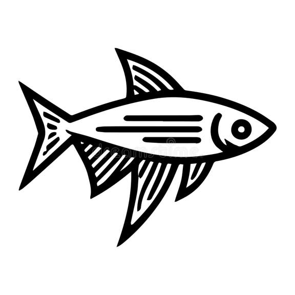 Simple Vector Icon of Tetra Fish Logo Illustration. Stock Vector ...