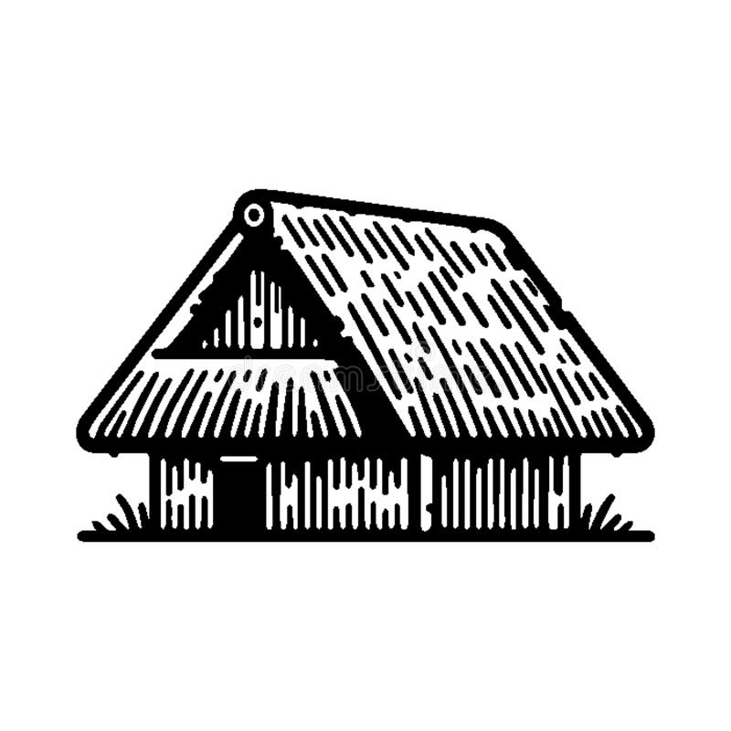 Simple Vector Icon of Thatched Roofs Logo Design Illustration. Stock ...