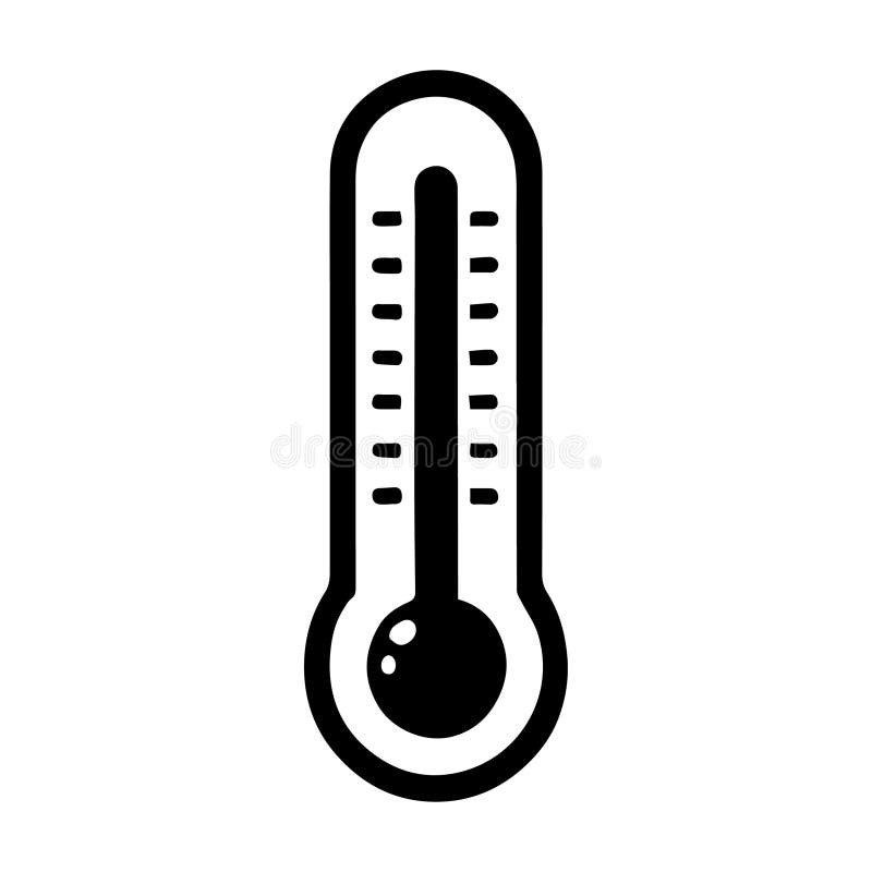 Thermometer Vector Icon Logo Design Simple Illustration Style. Stock Vector - Illustration of ...