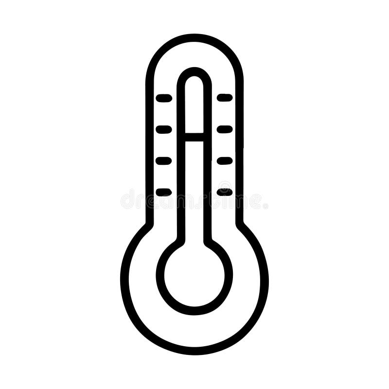Thermometer Vector Icon Logo Design Simple Illustration Style. Stock Vector - Illustration of ...