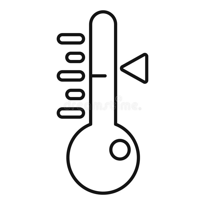 Thermometer Showing Decreasing Temperature Icon Stock Illustration - Illustration of temperature ...