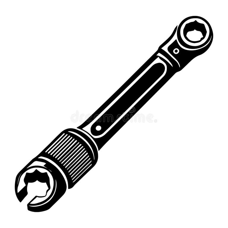 Simple Torque Wrench Icon with Logo and Illustration Design. Stock ...