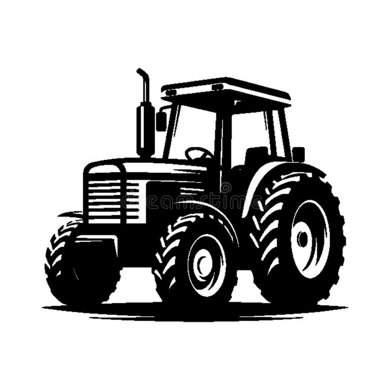 Simple Vector Icon of Tractor Logo Design. Stock Vector - Illustration ...