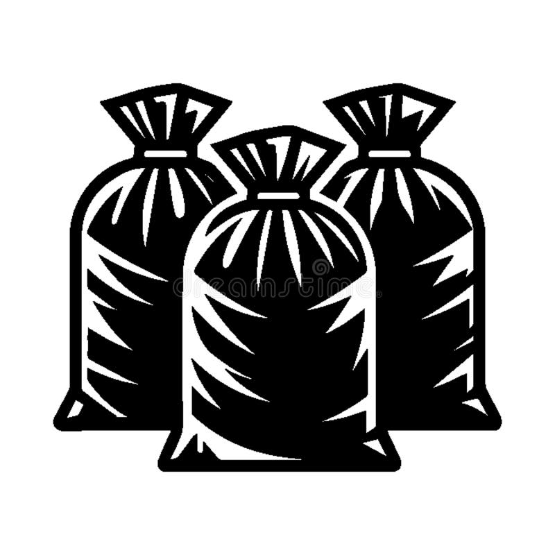 Trash Bags Simple Vector Icon Logo Design Illustration. Stock Vector ...