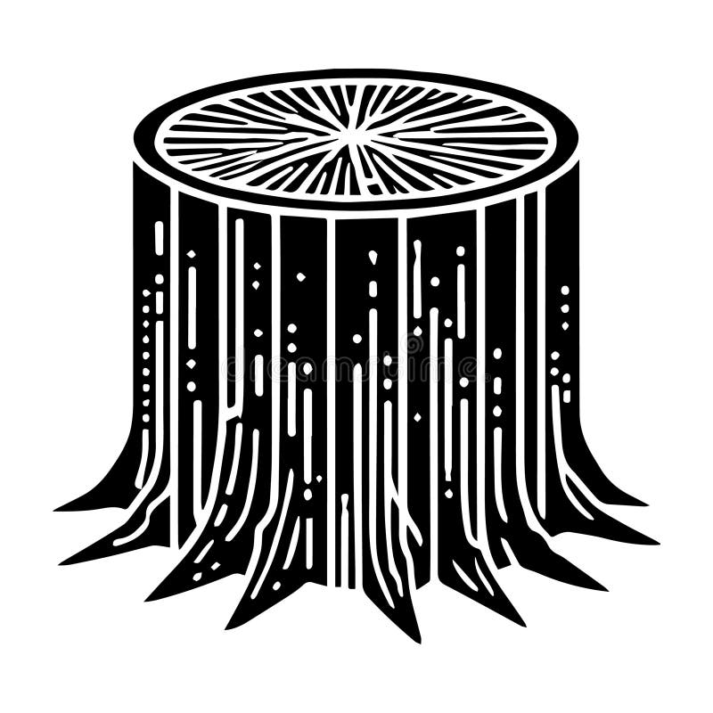 Simple Tree Stumps Icon with Logo and Illustration Design. Stock Vector ...