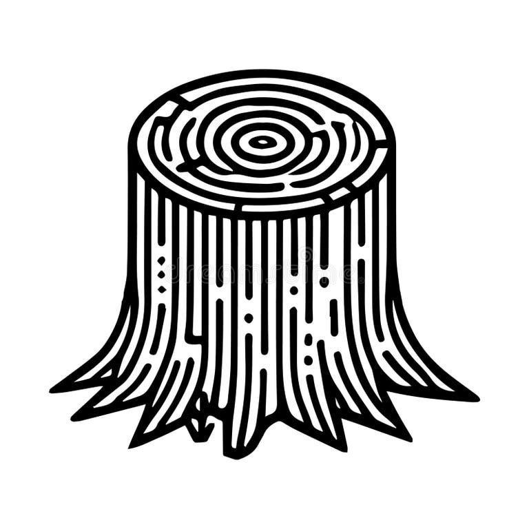Simple Vector Icon of Tree Stumps Logo Design Illustration. Stock ...