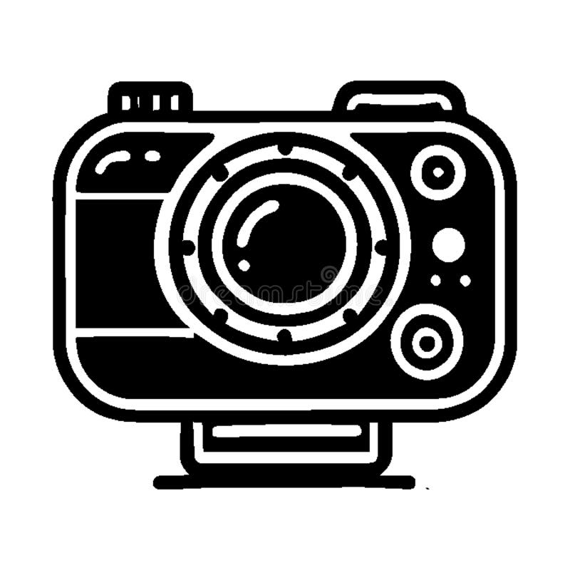 Simple Vector Icon of Underwater Camera Logo Design Illustration. Stock ...