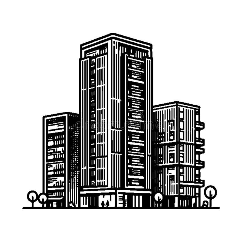 Simple Vector Icon of a Urban Condos Buildingâ€ Logo Design ...