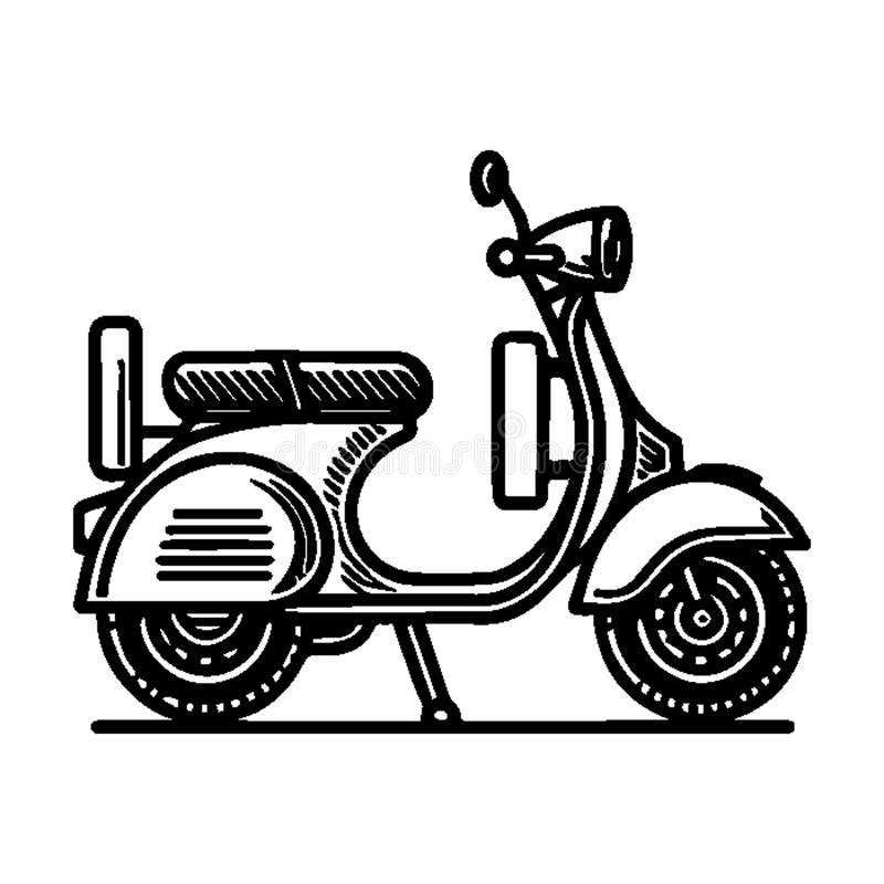 Vespa Scooters Simple Vector Icon Logo Design Illustration. Stock ...