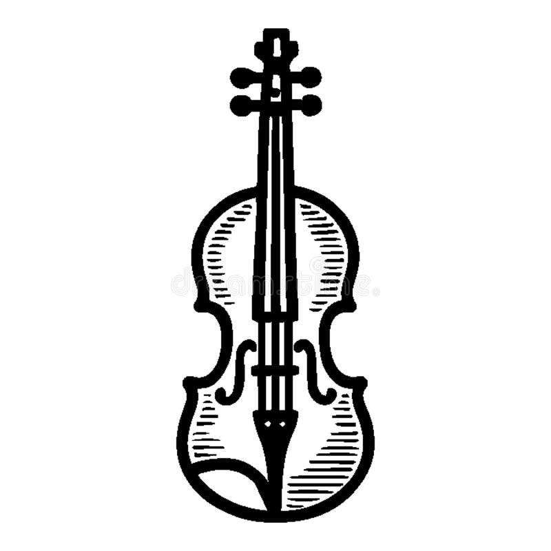 Simple Vector Icon of Violin Logo Design Illustration. Stock Vector ...