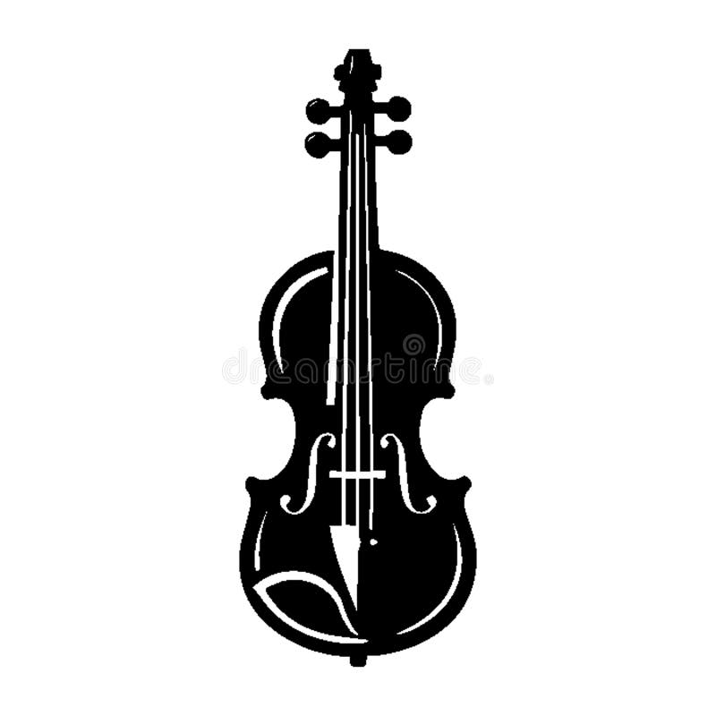 Simple Vector Icon of a Violin â€ Logo Design Illustration. Stock ...