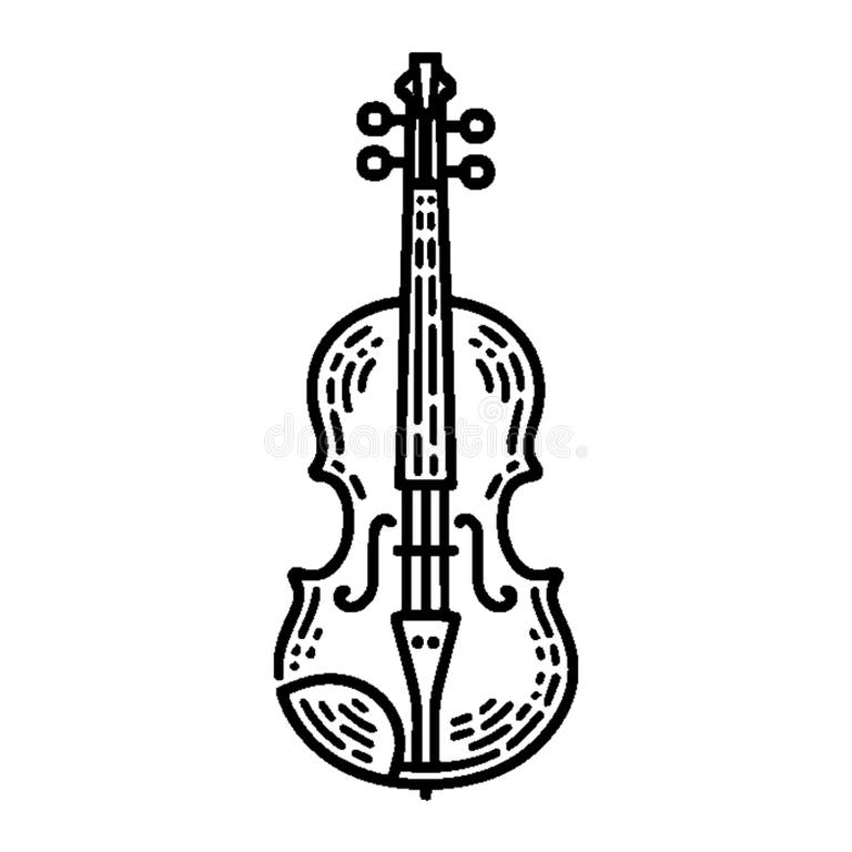 Simple Vector Icon Violin Logo Design Illustration. Stock Vector ...