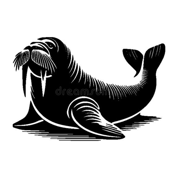 Simple Vector Icon of Walrus Logo Design Illustration. Stock Vector ...
