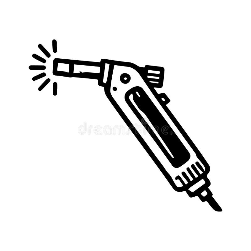 Simple Vector Icon of Welding Torch Logo Design Illustration. Stock ...