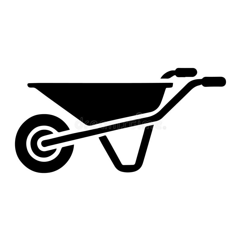 Simple Vector Icon of Wheelbarrow Logo Illustration. Stock Vector ...