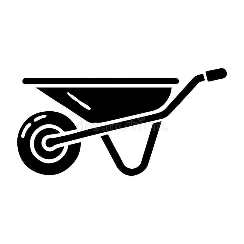 Simple Vector Wheelbarrow Logo Design Illustration. Stock Vector ...