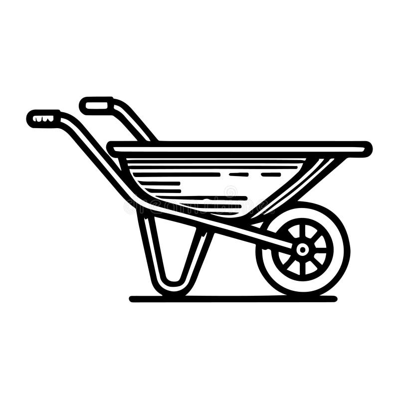 Simple Vector Icon of Wheelbarrow Logo Illustration. Stock Vector ...