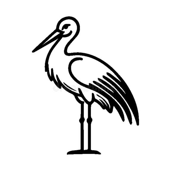 White Stork Vector Icon Logo Design Illustration. Stock Vector ...