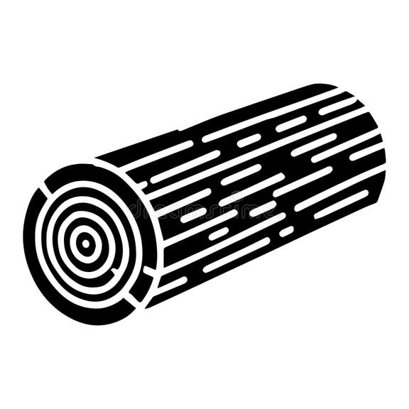 Simple Vector Icon of Wood Log Logo Design Illustration. Stock Vector ...