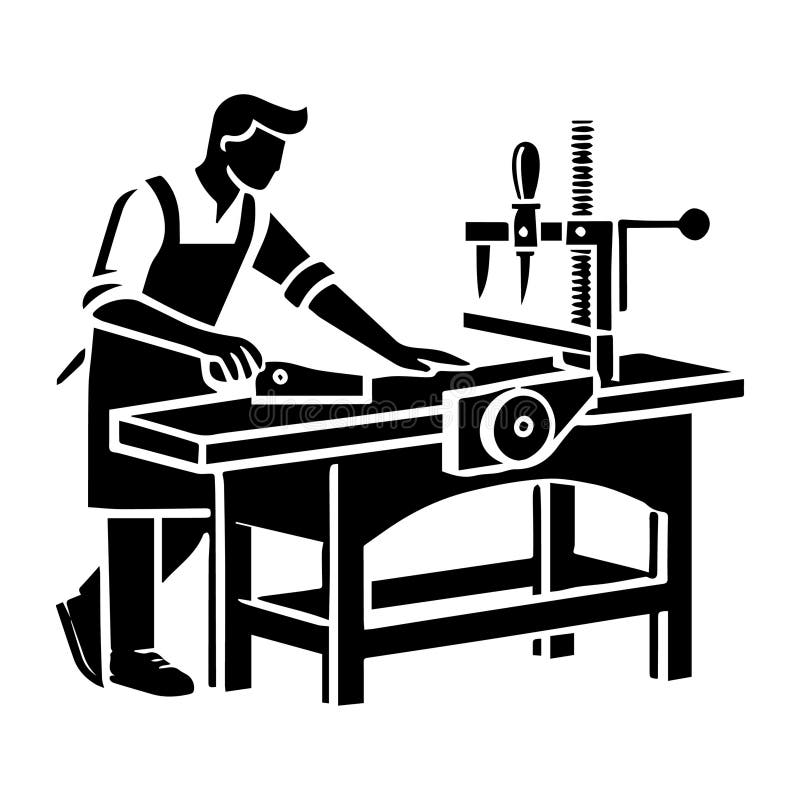 Simple Vector Icon of Woodworking Logo Design Illustration. Stock ...