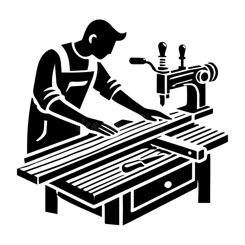 Simple Woodworking Icon with Logo and Illustration Design. Stock Vector ...