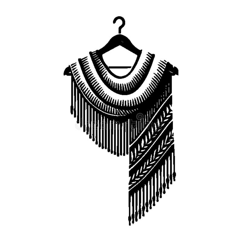 Simple Vector Icon Woolen Shawls Scarves Logo Design Illustration ...