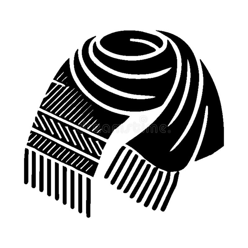 Simple Vector Icon Woolen Shawls Scarves Logo Design Illustration ...