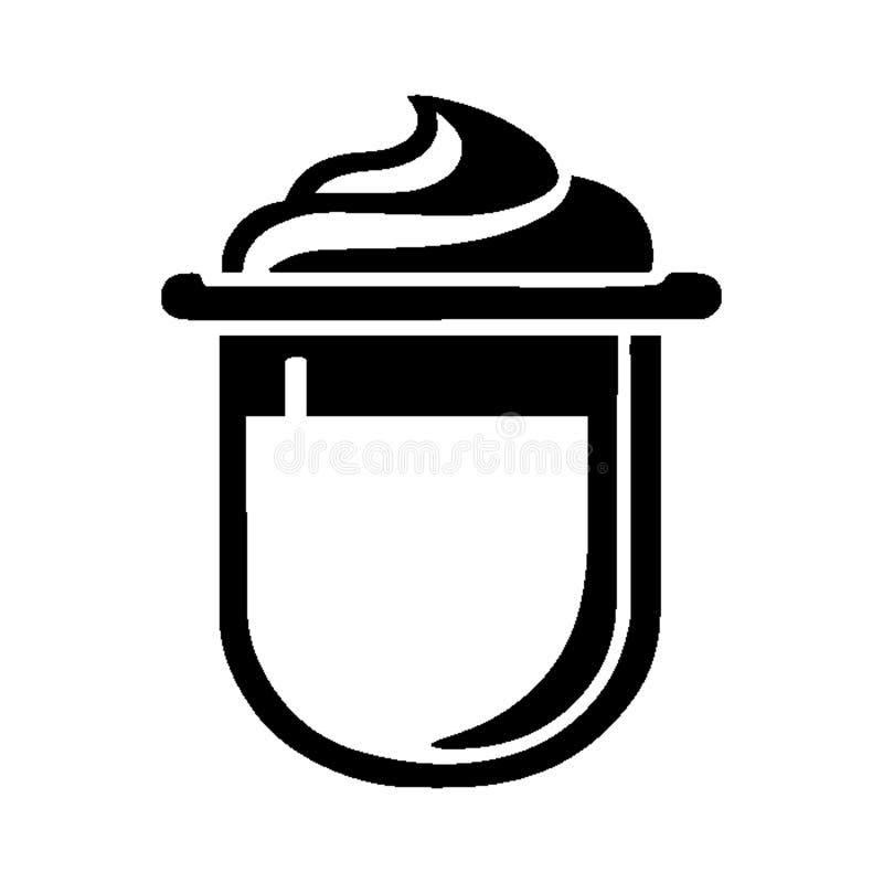 Simple Vector Icon of Yogurt Logo Design Illustration. Stock Vector ...