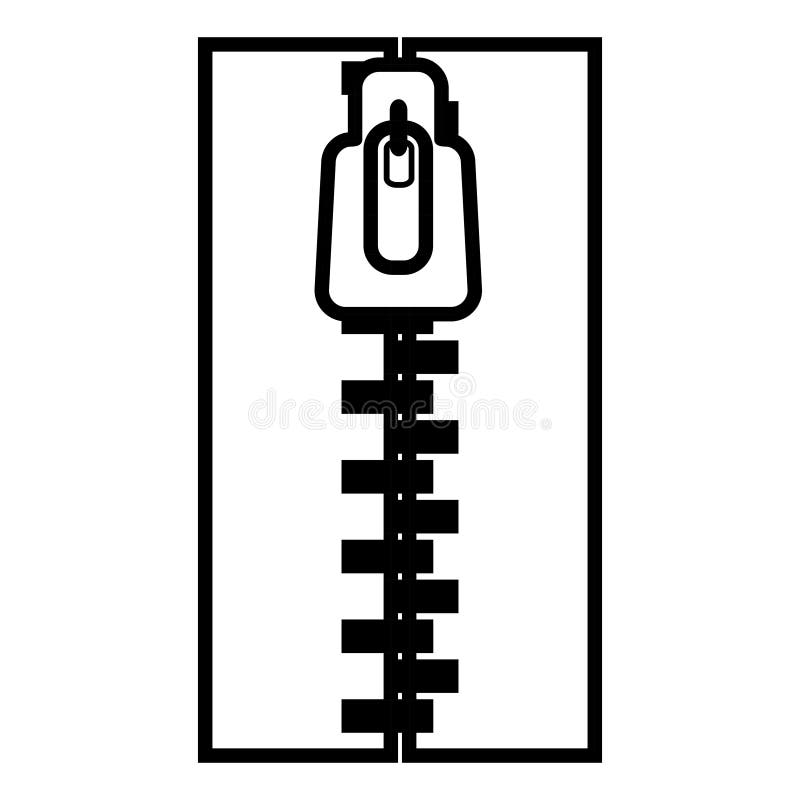 Simple Vector Icon, Zipper, Isolated on White Stock Vector ...
