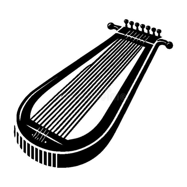 Simple Vector Icon of Zither Logo Design Illustration. Stock Vector ...