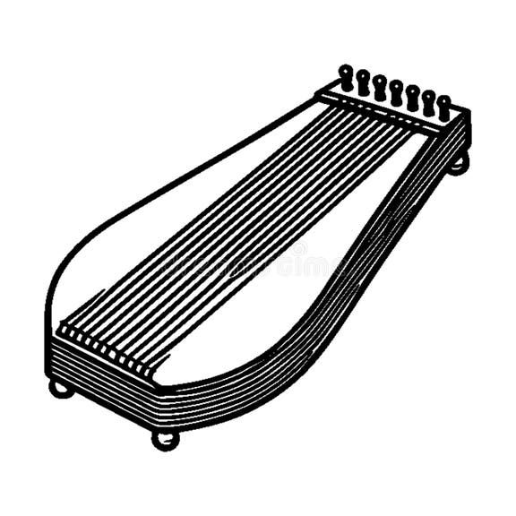 Simple Vector Icon of Zither Logo Design Illustration. Stock Vector ...