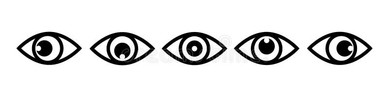 An Icon of an Eye Looking in Various Directions. Vectors. Stock Vector ...