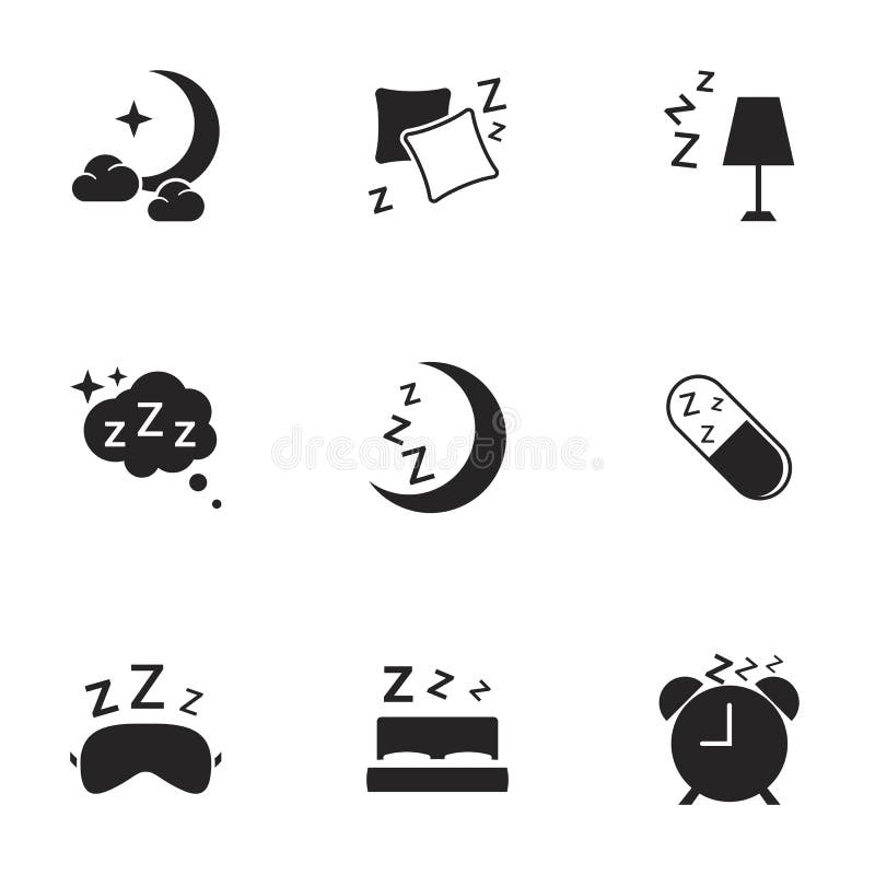 Sleep Icons Black White Stock Illustrations – 2,668 Sleep Icons Black ...