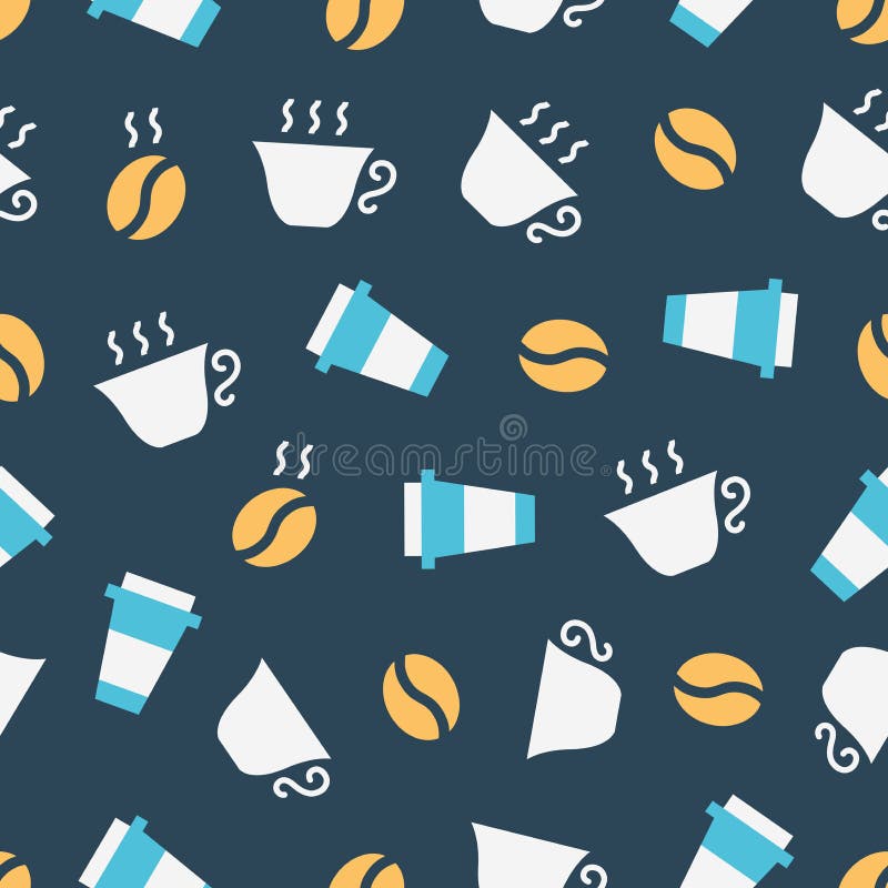 Simple Vector Illustration with Ability To Change. Color Coffee Pattern ...