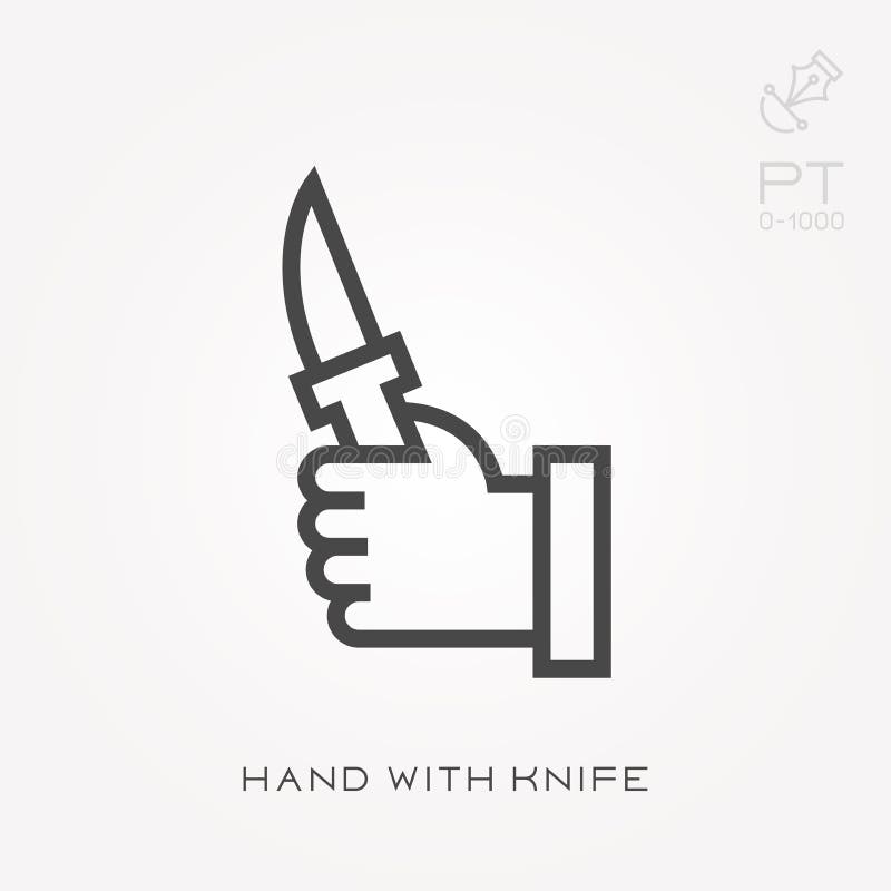 Hand with knife stock vector. Illustration of knife - 176852979