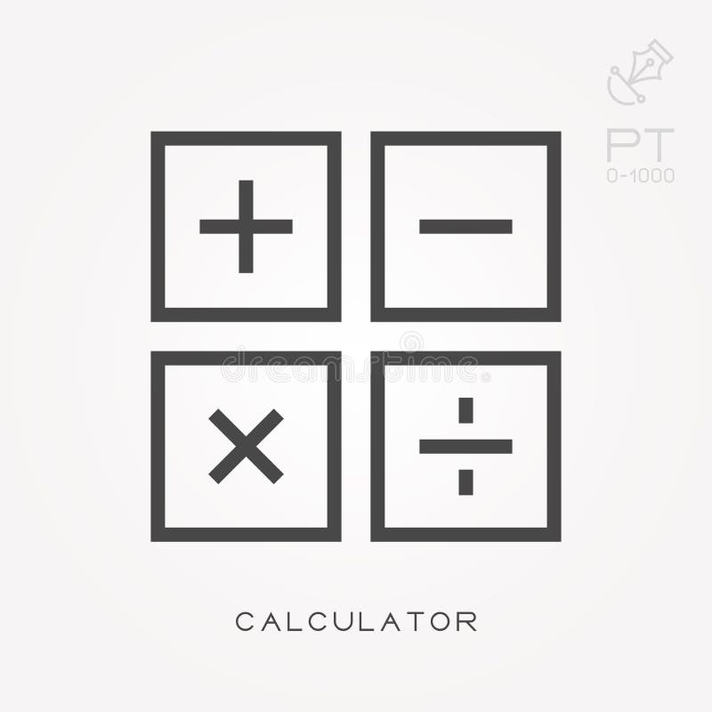 Simple Vector Illustration with Ability To Change. Line Icon Calculator ...