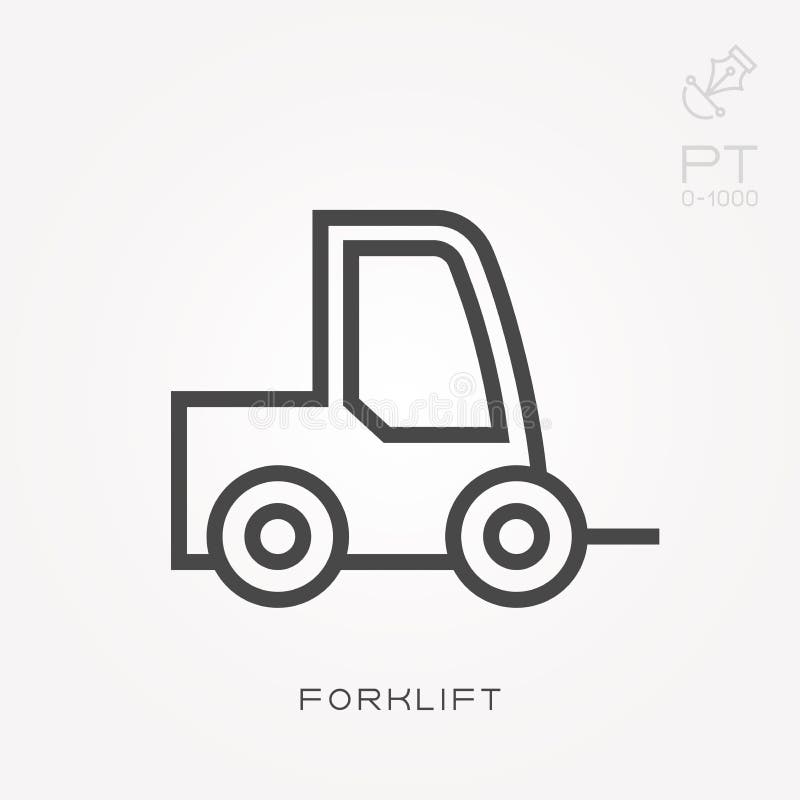 Simple Forklift Icon, Color Set Stock Vector - Illustration of heavy ...
