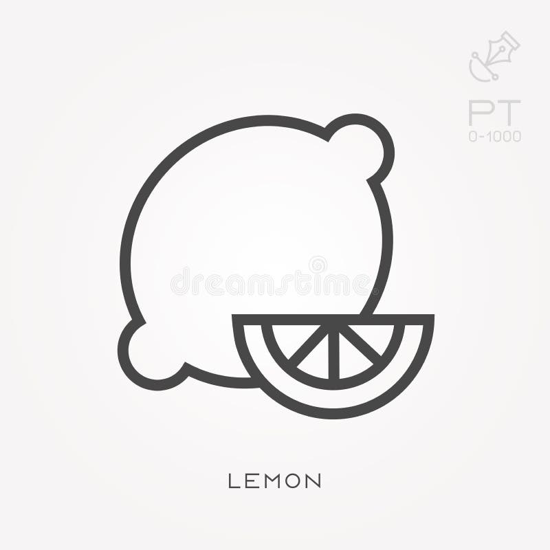 Simple Vector Illustration with Ability To Change. Line Icon Lemon ...
