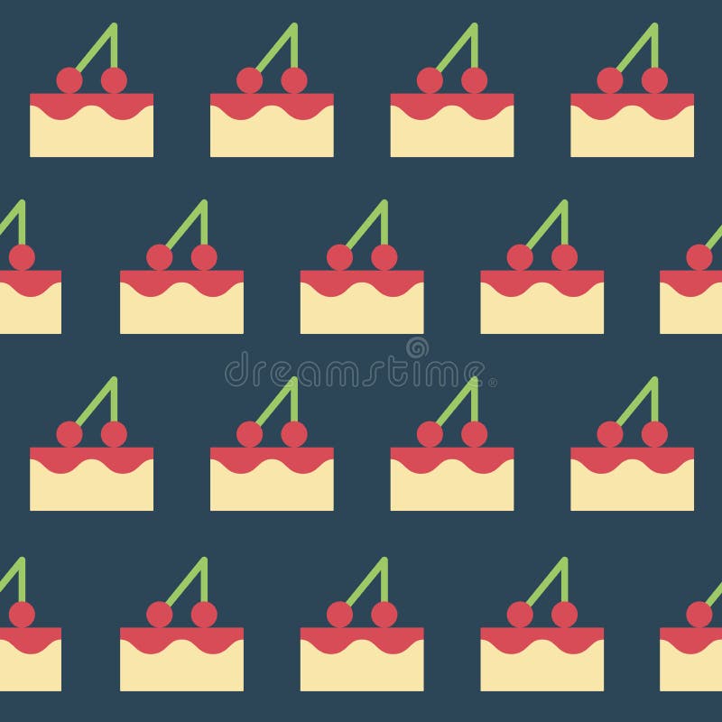 Simple Vector Illustration with Ability To Change. Pattern with Cherry ...