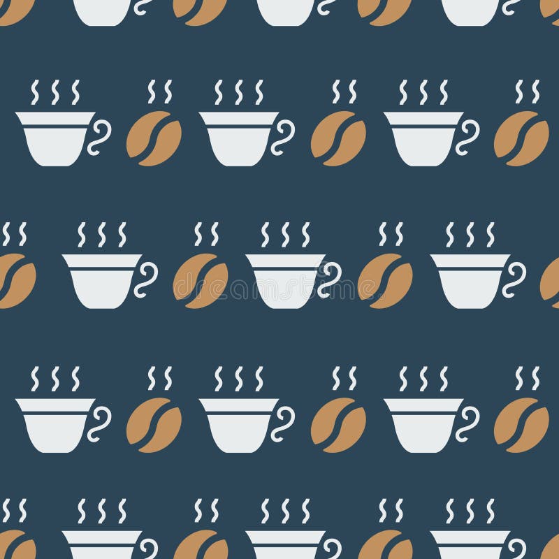 Simple Vector Illustration with Ability To Change. Pattern with Coffee ...