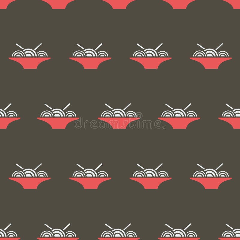 Simple Vector Illustration with Ability To Change. Pattern with Noodles ...