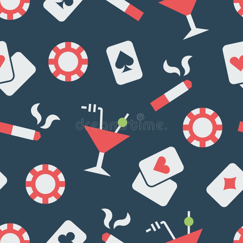 Simple Vector Illustration with Ability To Change. Pattern with Poker ...