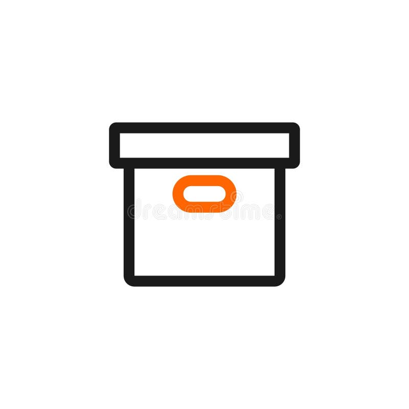 Outline Box Icon Vector. Black Outline Box Icon. Cartoon Icon. Package ...