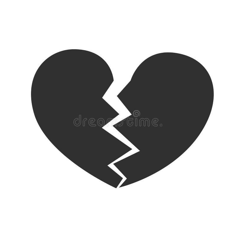 Simple Vector Illustration of Broken Heart Stock Vector - Illustration ...