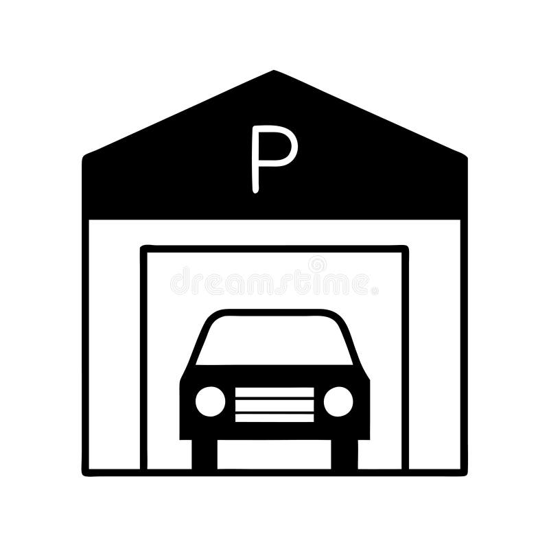 Car Parking Garage Simple Vector Illustration for Public Signage and ...