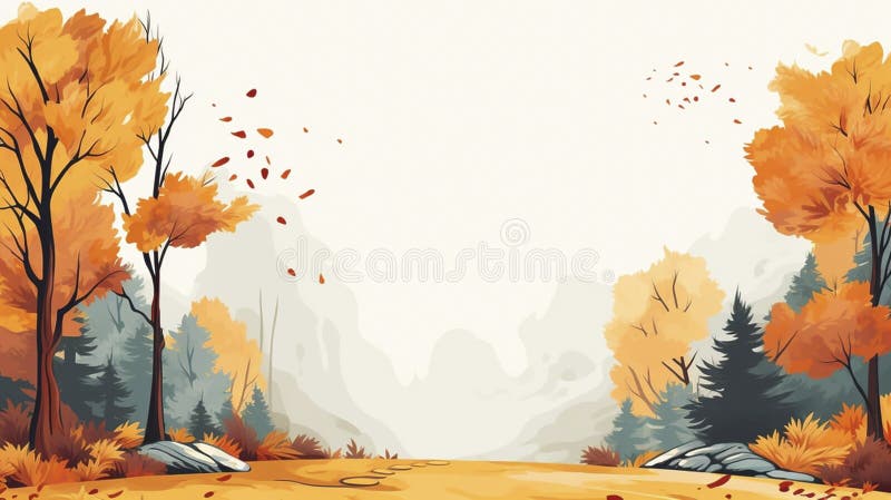 Simple Vector Illustration, Simple Colors, Illustration of a Forest in ...