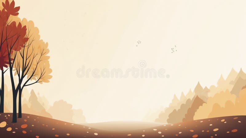Simple Vector Illustration, Simple Colors, Illustration of a Forest in ...