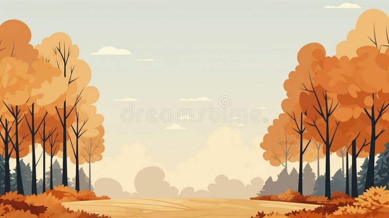 Simple Vector Illustration, Simple Colors, Illustration of a Forest in ...